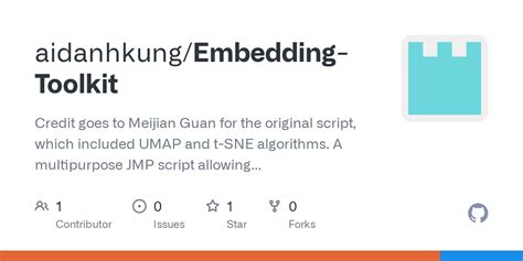 Github Aidanhkung Embedding Toolkit Credit Goes To Meijian Guan For