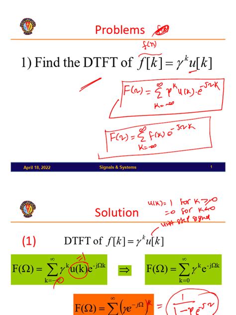 Lecture Dtft Dft 17042022 Pdf Discrete Fourier Transform