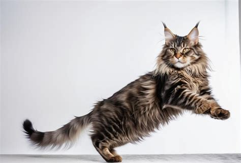 Premium Ai Image Cute Maine Coon Cat On A White Background