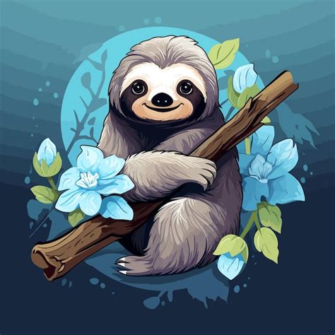 Premium Vector Sloth Cute Vector
