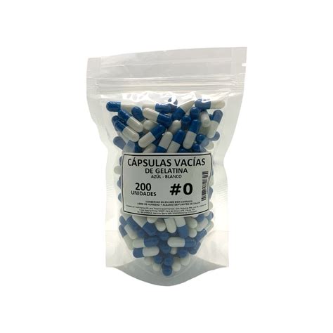CÁpsulas Gelatina VacÍas 0 AzÚl Blanco 200 Un Sanoalimentos