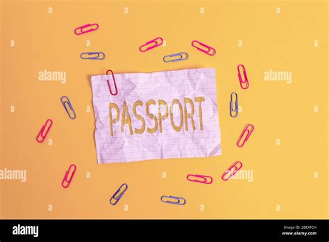 Handwriting Text Passport Conceptual Photo Official Document Issued By A Government Certifying