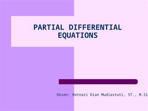Ppt Presentation3 Partial Differentials Equation Dokumentips