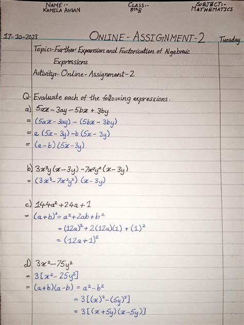 Online Assignment 2 Mathematics Kamila Ahsan Pdf
