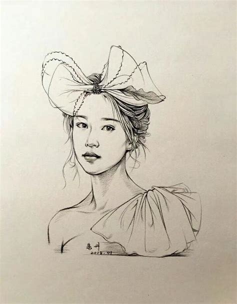 小姐姐的头部速写 每日头条