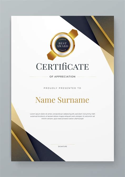 검은 금과 색 터 현대적인 우아하고 럭셔리 인증서 템플릿 기업을 위해 상 비즈니스 디플로마 워크 상 졸업 완료 경쟁 및 교육