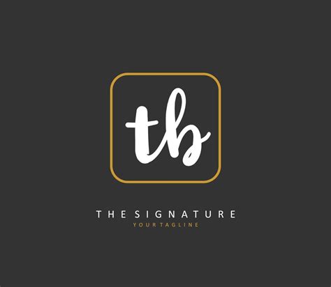T B Tb Initiale Lettre écriture Et Signature Logo Une Concept écriture