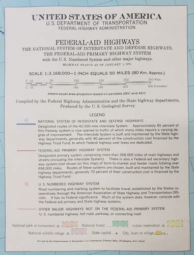 Us Dot Federal Aid Highways Map 1975 National System Of Interstate