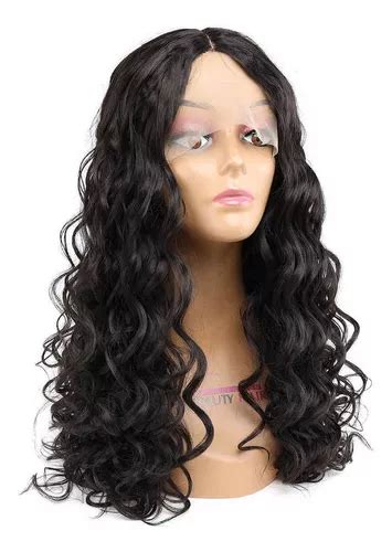 Peruca Frente Renda Fibra Semelhante Cabelo Humano 60cm 260g