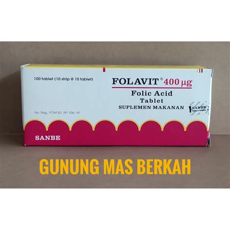 Jual Folavit Mg Isi Tablet Memenuhi Kebutuhan Asam Folat Per Box Shopee Indonesia