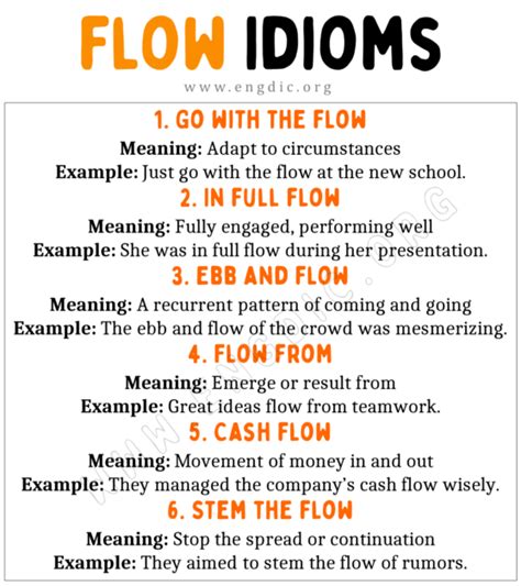 Flow Idioms With Meaning And Examples Engdic