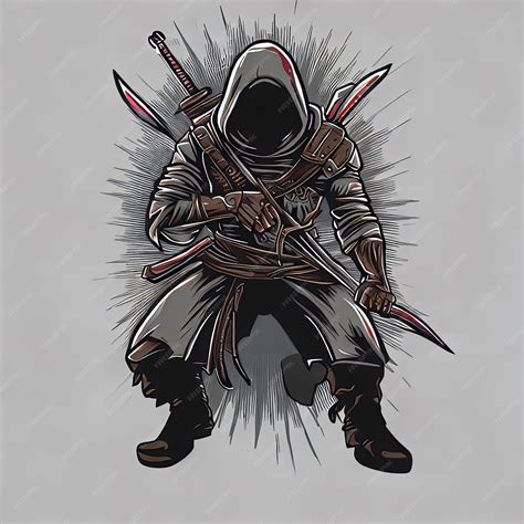 Premium Vector Assassin Style Game Character Artwork Stealthy Vector