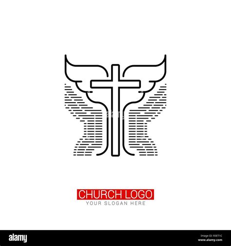 Logo de l église Symboles chrétiens La croix de Jésus Christ et les ailes du Seigneur Image