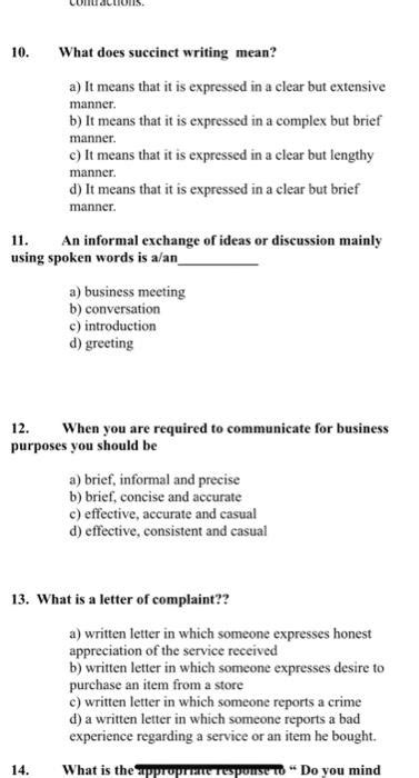 10 Contractions What Does Succinct Writing Mean A