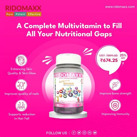 Multivitamin Tablets For Men Ridomaxx Medium