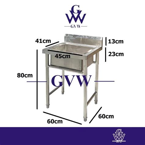 Homeby【gvw Sink】stainless Steel Double Sink With Rack Sinki Berkembar