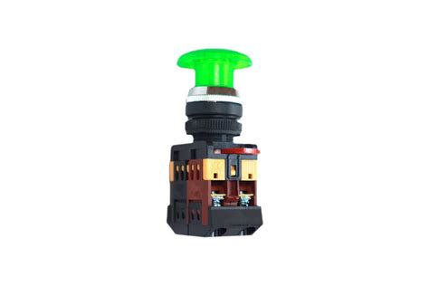 Кнопка APEX AELA-22 желтая с подсветкой NO+NC Грибок 380В AC SC21415 ...