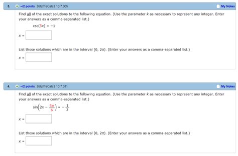 Solved Find All Of The Exact Solutions To The Following Chegg Com