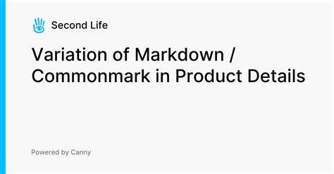Variation Of Markdown Commonmark In Product Details Voters Second