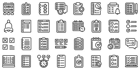 Task Schedule Icon Outline Style Vector Art At Vecteezy