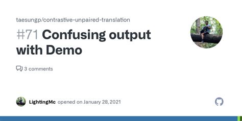 Confusing Output With Demo Issue Taesungp Contrastive Unpaired