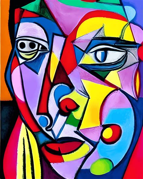 Color Picasso Abstract Portrait · Creative Fabrica
