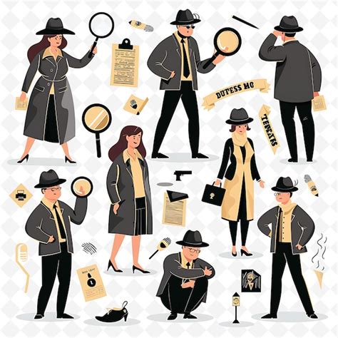 Detective Characters Solving A Mystery Design Is Noir And Su Flat