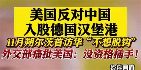 视频｜美反对中国收购德战略领域公司控股权手机新浪网