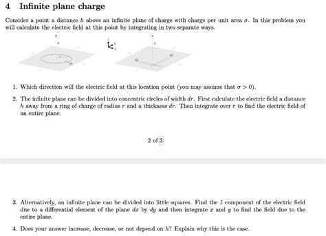 Solved 4 Infinite Plane Charge Consider A Point A Distance H