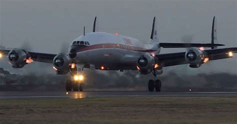 Super Constellation Connie Spitting Flames During Takeoff Aviation