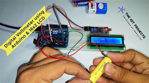 arduino based digital voltmeter using 16x2 i2c display youtube