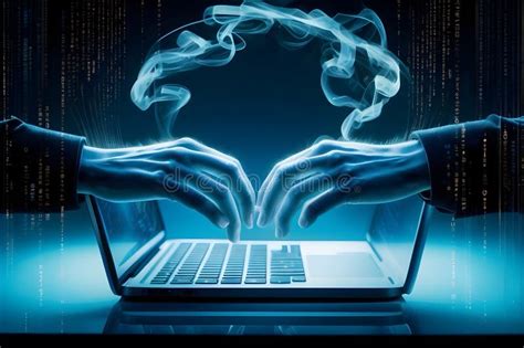 Creation Design Of Close Hand And Digital Coding Stock Illustration