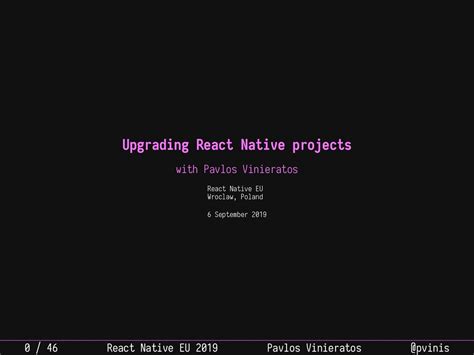Upgrading React Native Speaker Deck