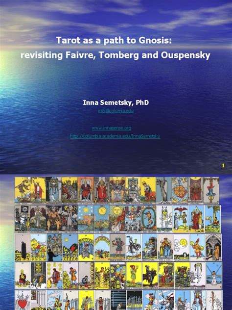 Tarot As A Path To Gnosis Exploring Perspectives From Faivre Tomberg