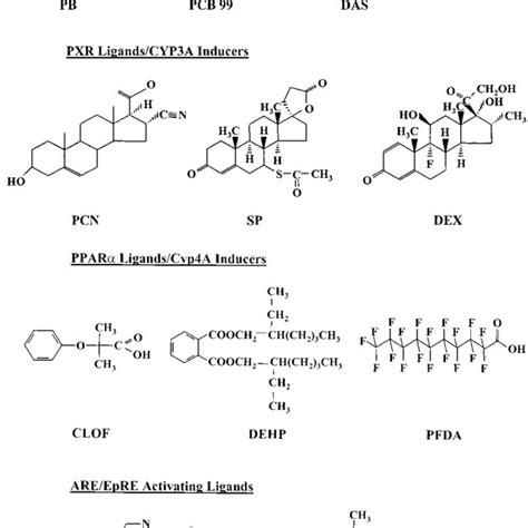 Chemical Structures Of Prototypical Microsomal Enzyme Inducers
