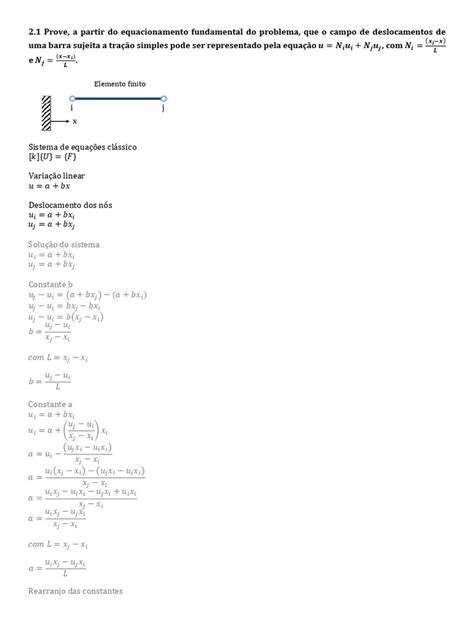 Lista De Exercícios Cap 2 Revisada Elementos Finitos Pdf