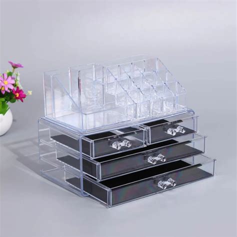 Organizador Porta Maquiagem Pincel Batom Acrílico Gavetas Shopee Brasil