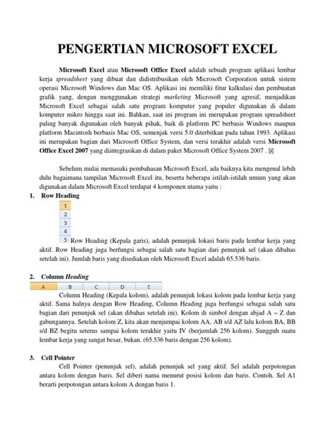 Definisi Microsoft Excel Pdf