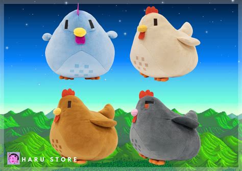 Etsy Stardew Valley Chicken Plush Toy Farm Game Pixel Chicken T