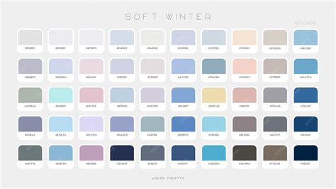 Premium Vector Soft Winter Palette Cold Color Trends Color Palette Forecast Of The Future
