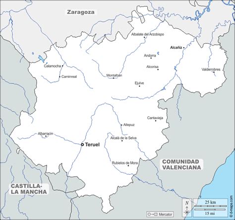 Teruel D Free Map Free Blank Map Free Outline Map Free