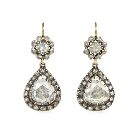 Antique Rose Diamond Pear Shaped Cluster Earrings For Sale At 1stdibs