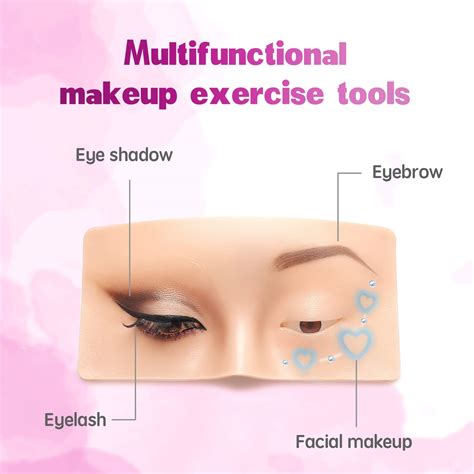 Makeup Practice Face Board 3d Realistic Pad With 5 Makeup Brushes For