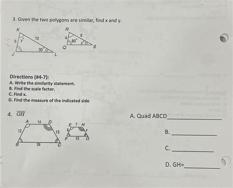 Solved Given The Two Polygons Are Similar Find X And Chegg