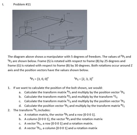 Solved Problem 11 The Diagram Above Shows A Manipulator Chegg