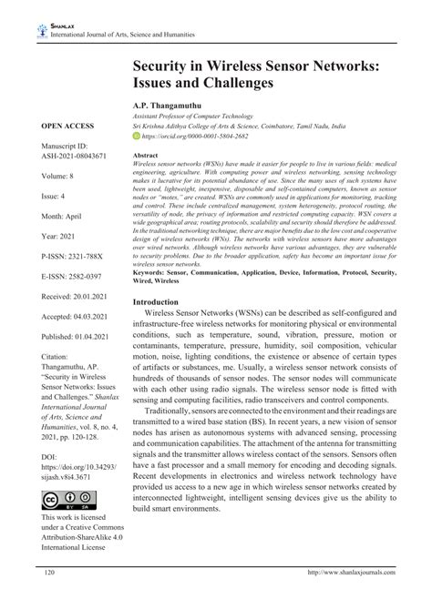 Pdf Security In Wireless Sensor Networks Issues And Challenges