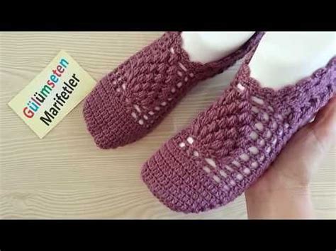 Tığ işi çeyizlik fıstıklı üzüm patik modeli yapılışı Kolay bayan patik modeli Yeni patik