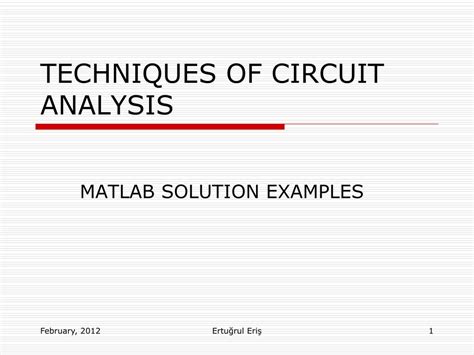 PPT TECHNIQUES OF CIRCUIT ANALYSIS PowerPoint Presentation Free Download ID