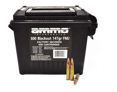 Ammo Inc 300 Blackout 147gr Fmj Ammo 300rd Can 300147fmj Fs300