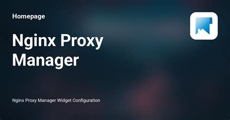 Nginx Proxy Manager Homepage